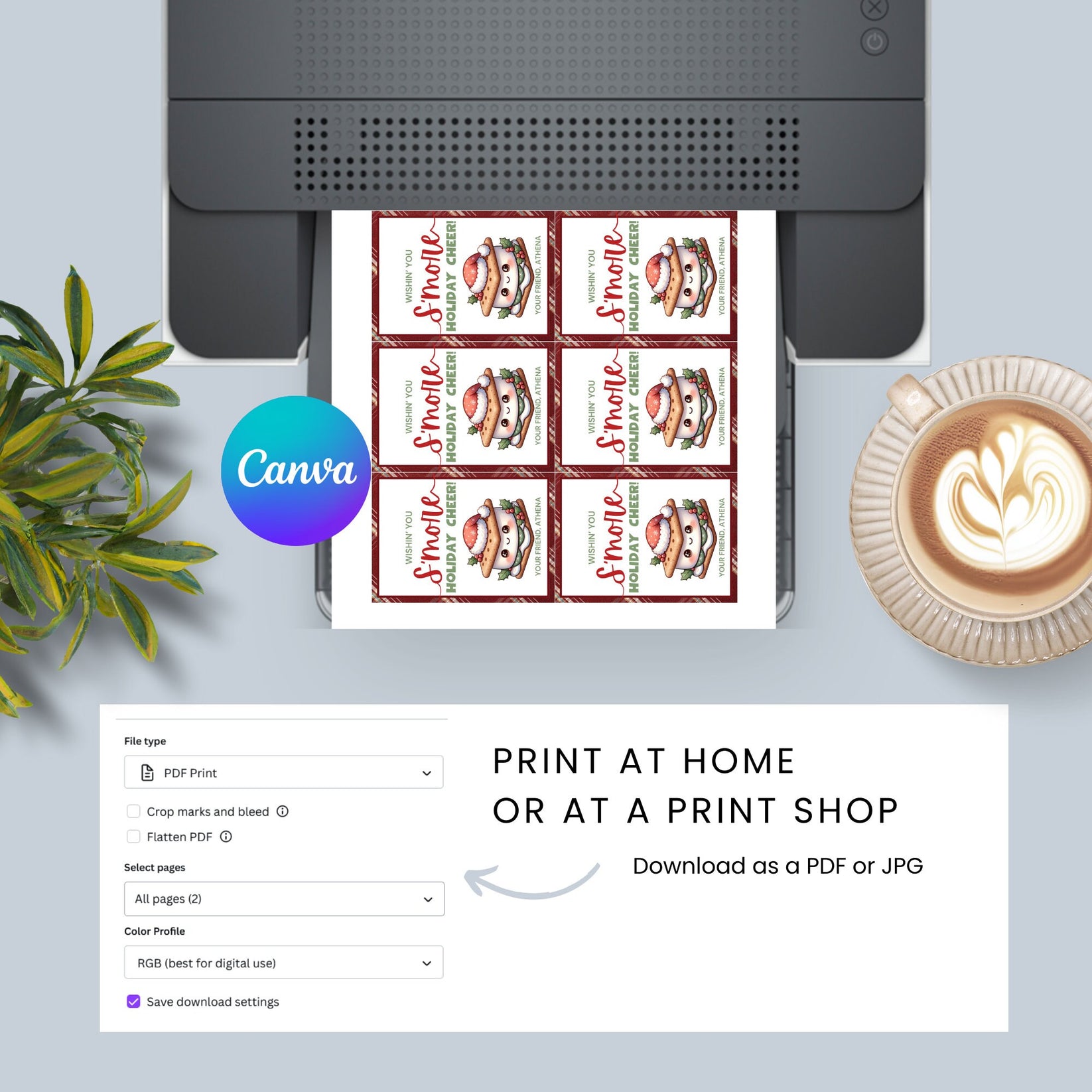 Christmas Tags Neighbor, Wishing You Smore Holiday Cheer, Christmas ...