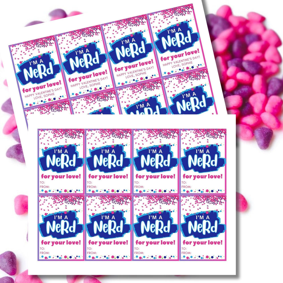 Nerds Candy Printable Editable Valentine Tag | Class Friend Valentine ...