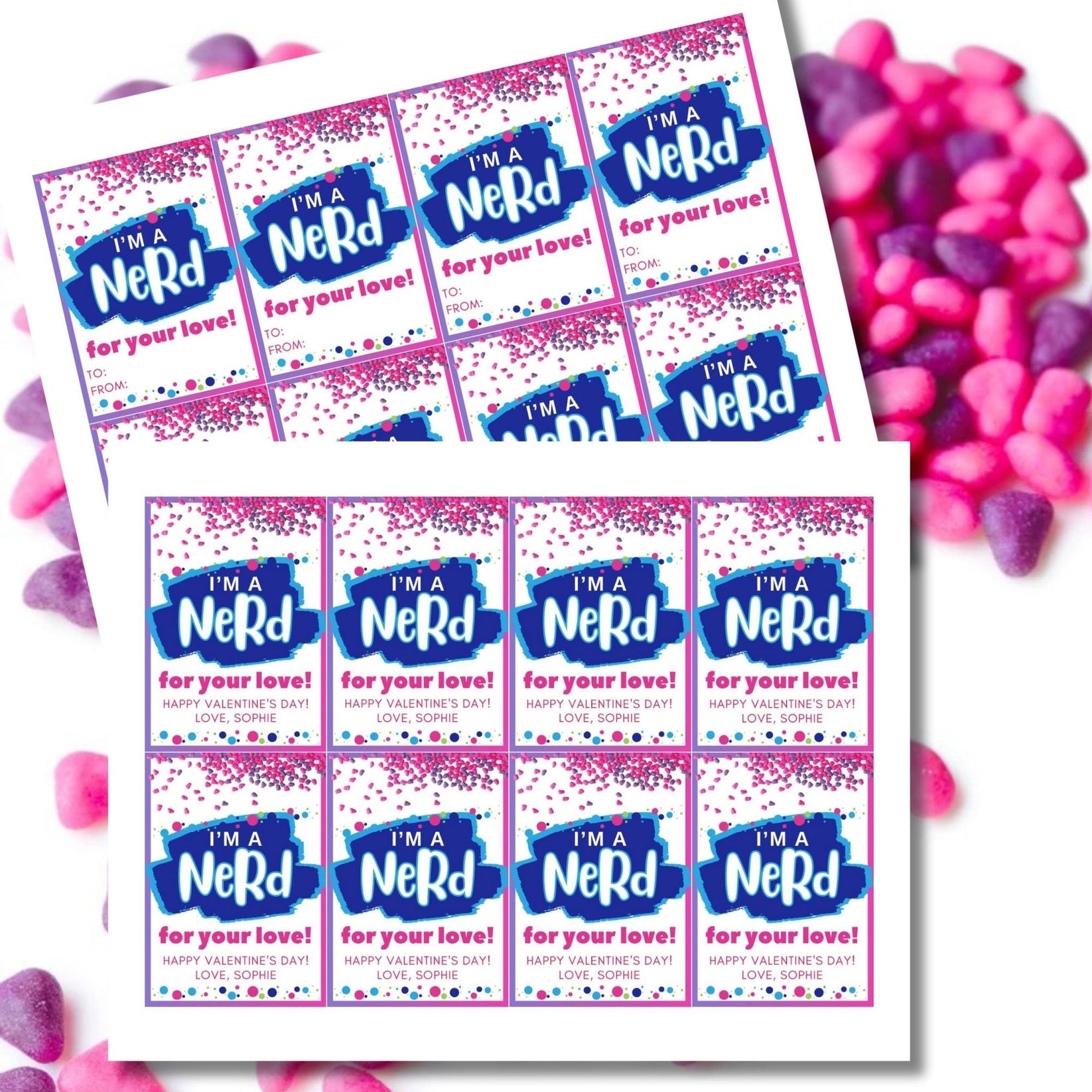 Nerds Candy Printable Editable Valentine Tag | Class Friend Valentine ...